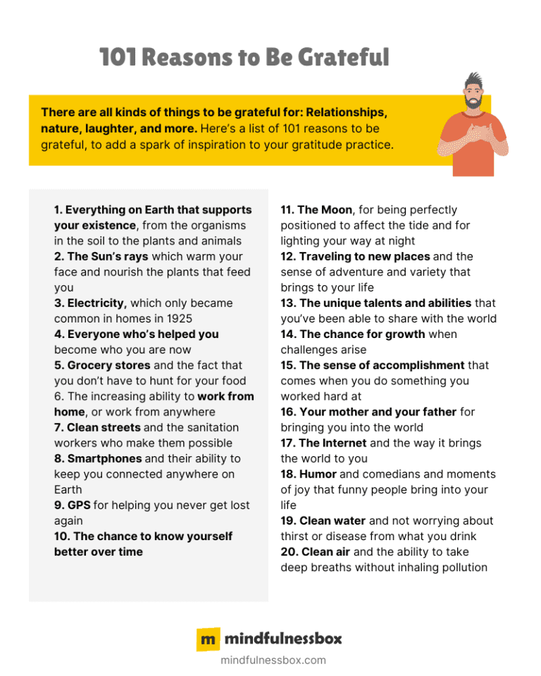101 Reasons To Be Grateful For What You Have
